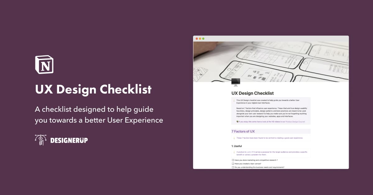 UX Design Checklist | DesignerUp