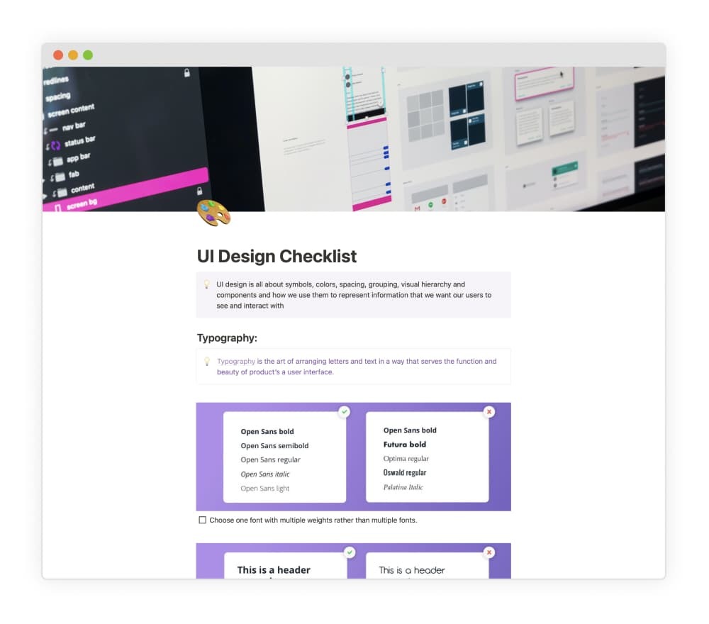 UI Design Checklist | DesignerUp