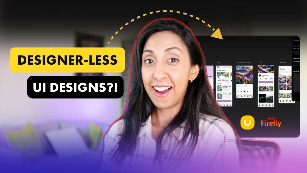 Crazy Designer-less UI Designs with Uizard AI + Adobe Firefly 🤯 | DesignerUp